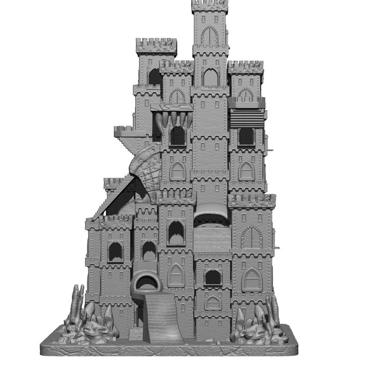 3D Printable CASTLE DICE TOWER by DRAGONSCAVE